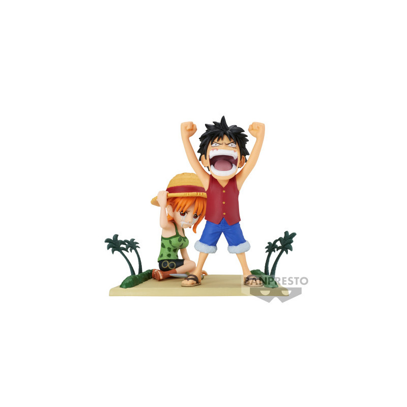 LUFFY & NAMI WORLD COLLECTABLE FIGURE LOG STORIES ONE PIECE MESURE 7 CM ...
